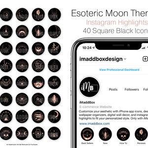 Rose Gold Moon Instagram Highlights Social Media Icons for IG Story ...