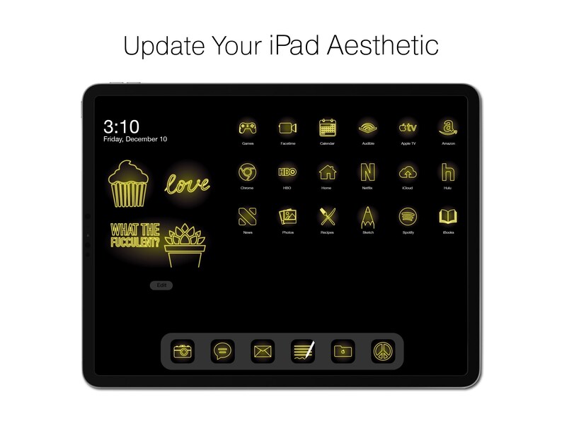 Neon Yellow App Icons Ios Neon Yellow Icon Pack Neon - Etsy