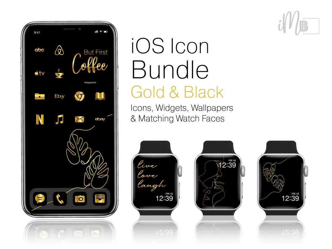 IPhone Icon Pack Gold - App Icons Gold Bundle - Includes Gold App Icons ...