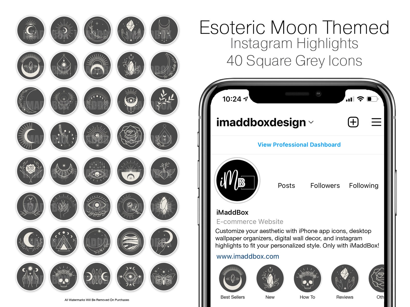 Esoteric Moon Instagram Highlights Social Media Icons for IG | Etsy