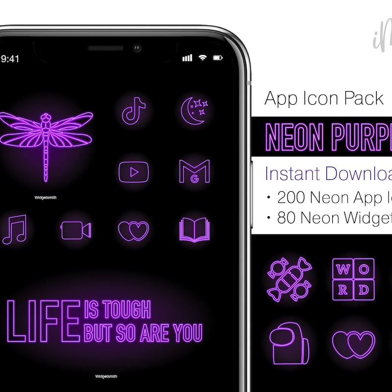 Neon Purple Icons - Etsy