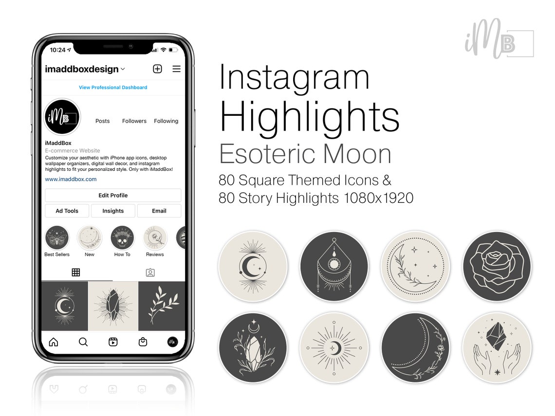 Esoteric Moon Instagram Highlights Social Media Icons for IG Story ...