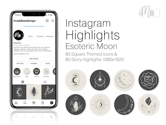 Esoteric Moon Instagram Highlights Social Media Icons for IG | Etsy
