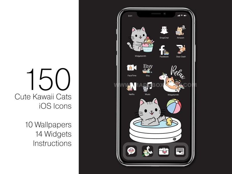 Cute Ios App Icons - 150 Kawaii Cats Icon Bundle App Icons for Ios ...