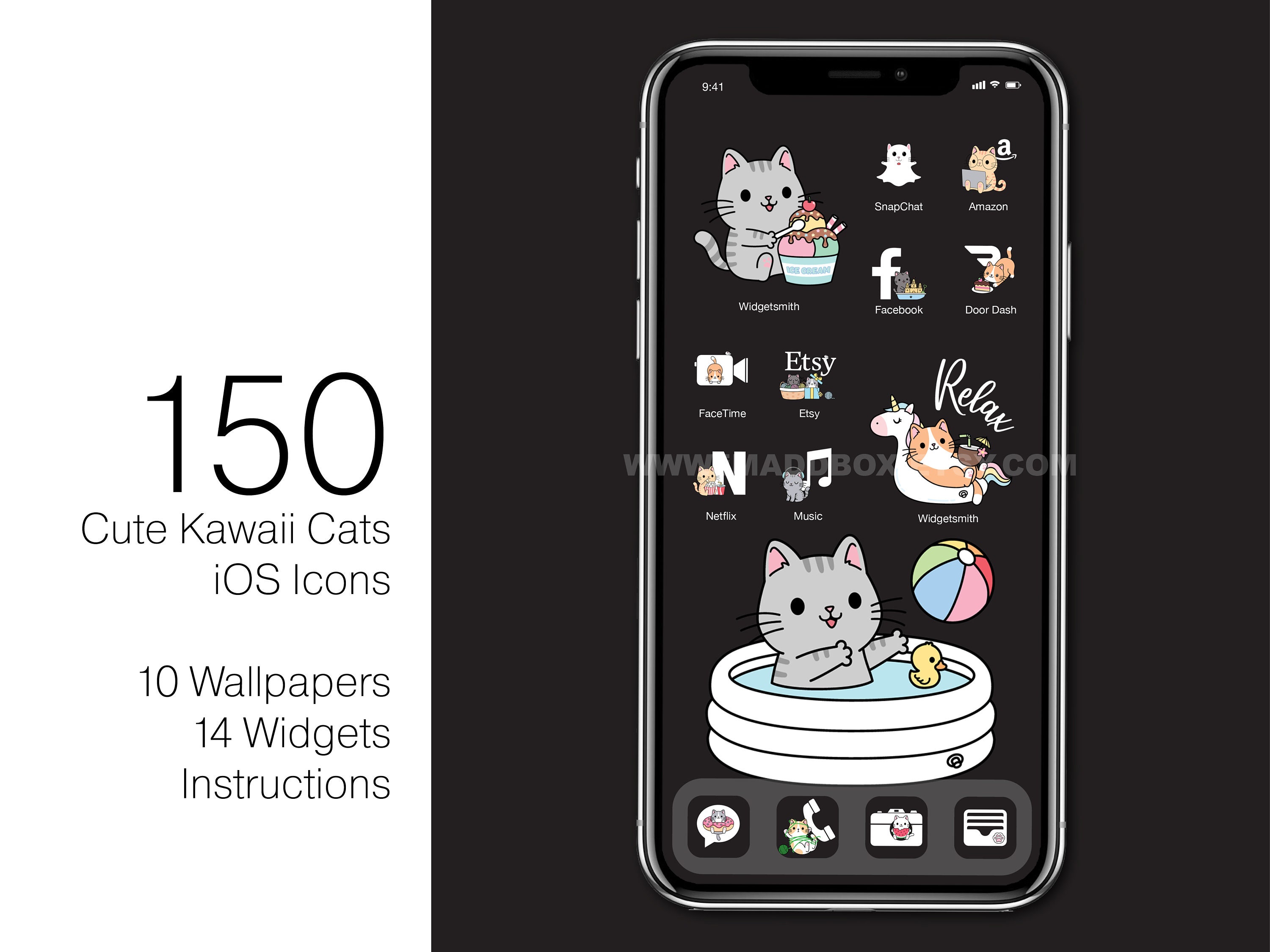 Cute Ios App Icons 150 Kawaii Cats Icon Bundle App Icons for - Etsy Canada