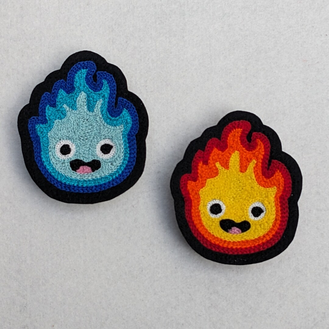 Kawaii Flame Chainstitch Patch Kawaii Fire - Etsy
