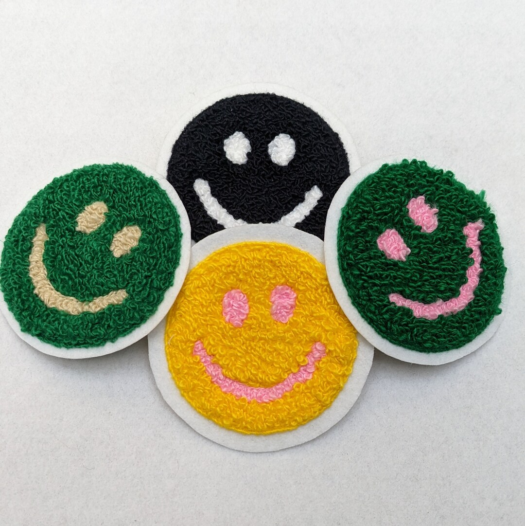 3 Inch Smiley Face Chenille Patch Sew On - Etsy