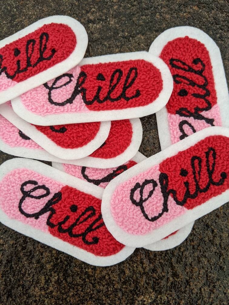 Chenille Chill Pill Patch Sew On - Etsy
