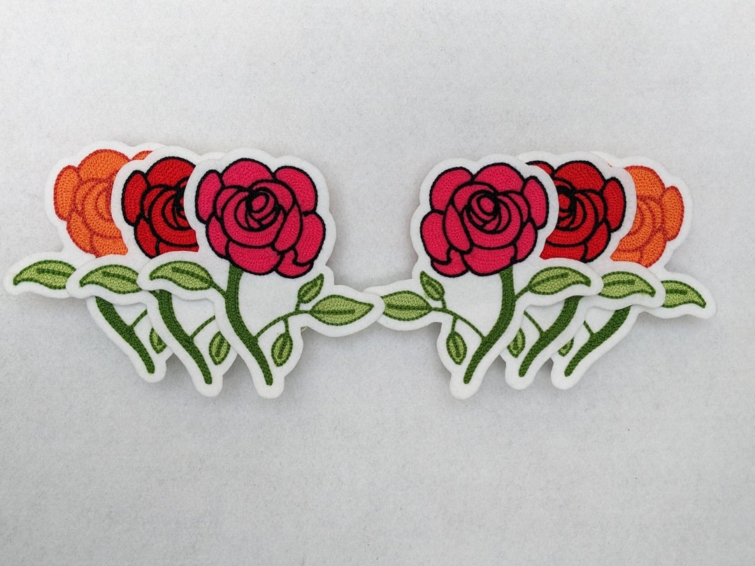 Vintage Style Chainstitch Rose Patch - Available in Different Colors - Sew On - Etsy