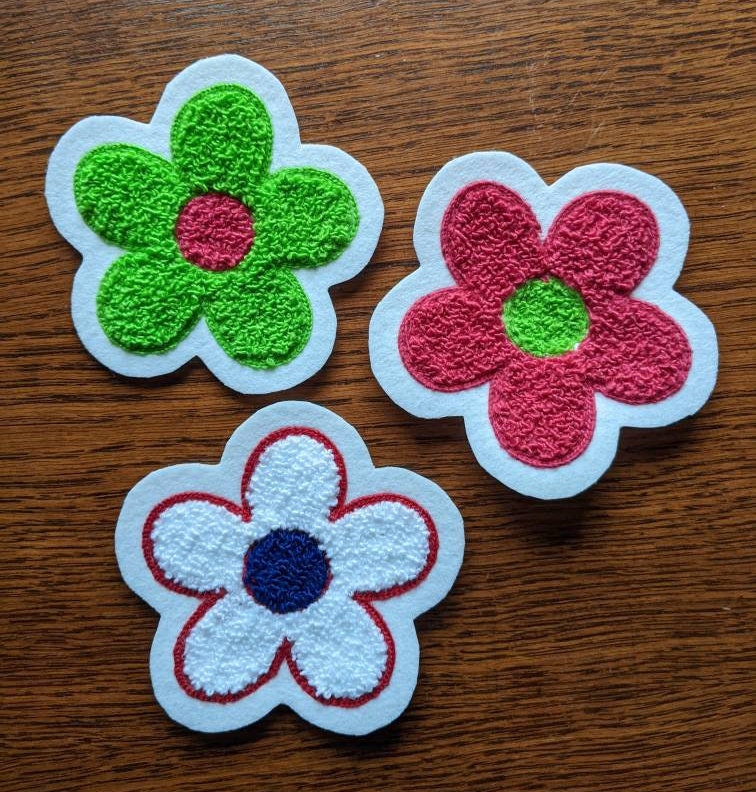 Daisy Chenille Patch Sew on Available in Different Colors - Etsy
