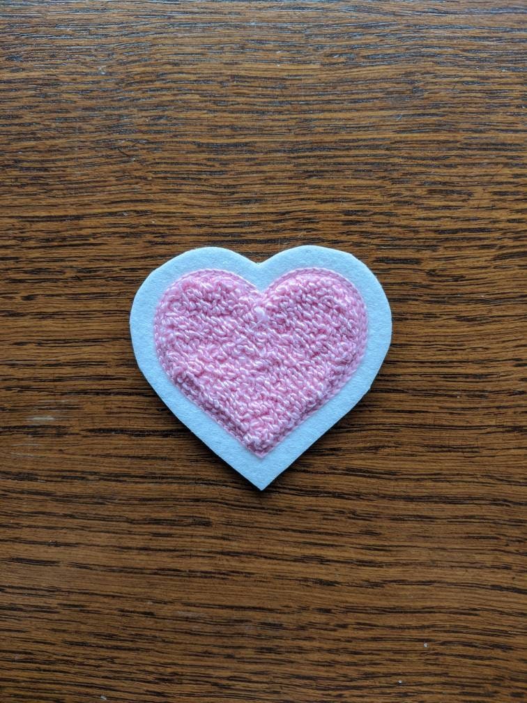 Super Cute Small Chenille Heart Patch Sew On Available In | Etsy