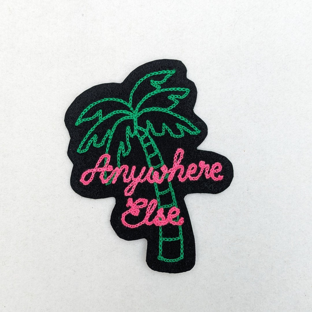 Anywhere Else Palm Tree - Chainstitch Vintage Style - Sew on Patch - Etsy