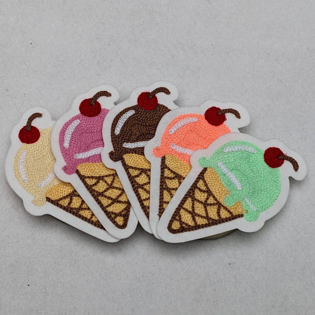 Chainstitch Ice Cream Cone Patch Variety of Flavors - Etsy