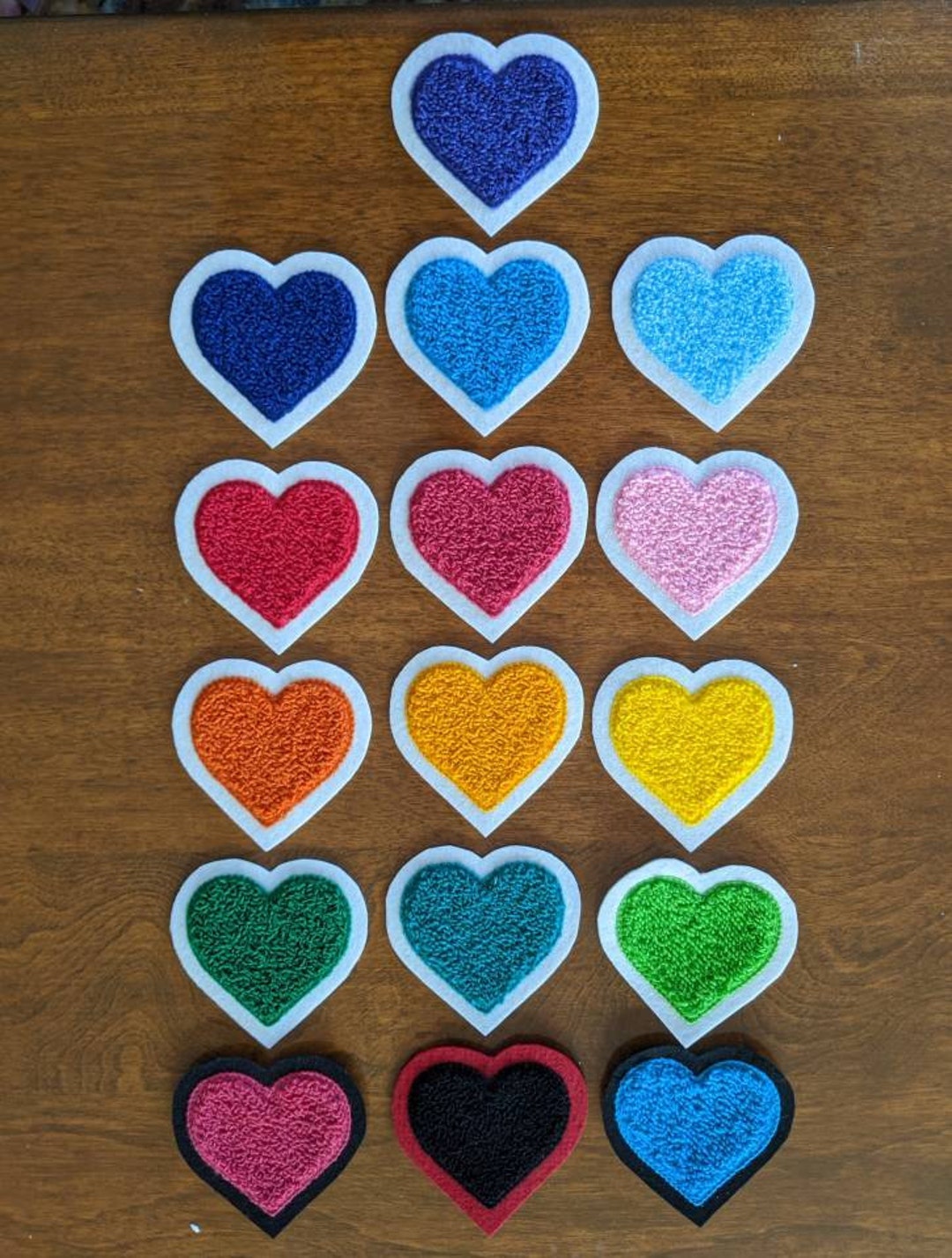 Super Cute Small Chenille Heart Patch - Sew on - Available in Different ...