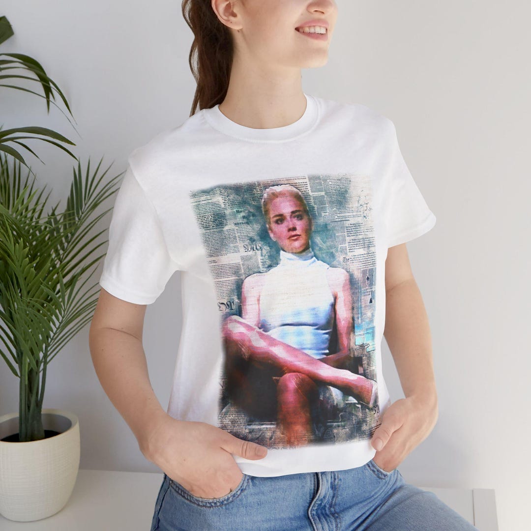 Vintage Retro Look Basic Instinct Sharon Stone Fan Art Unisex Tee Shirt ...