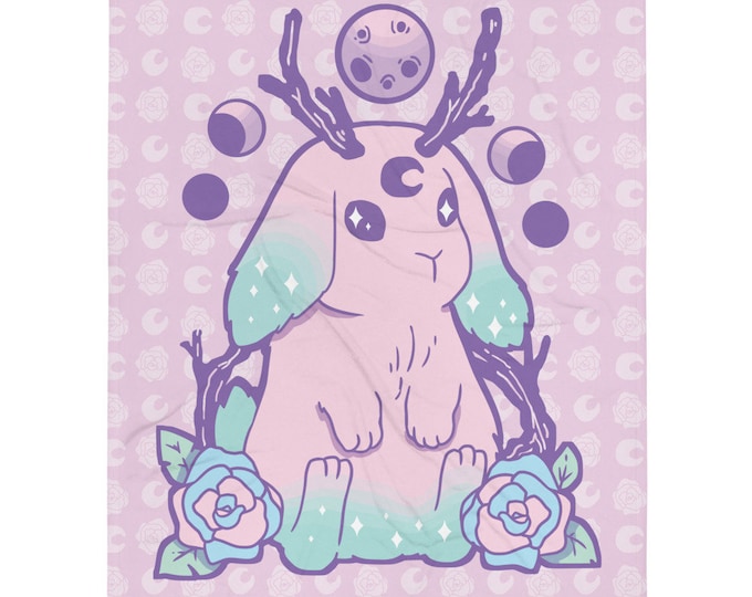 Jackalope Pastel Goth Throw Blanket - Etsy