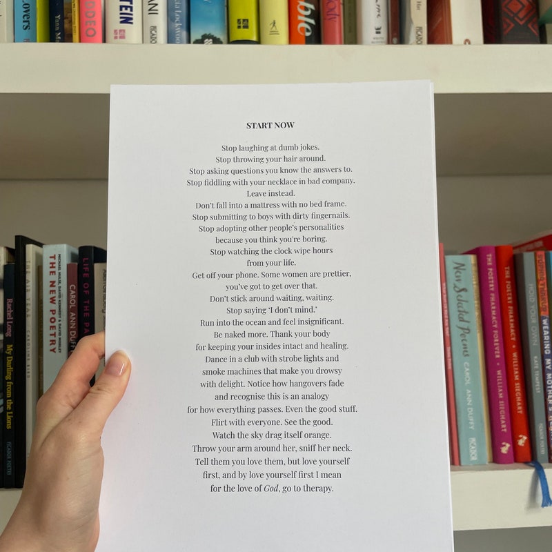 Poetry Print - Etsy