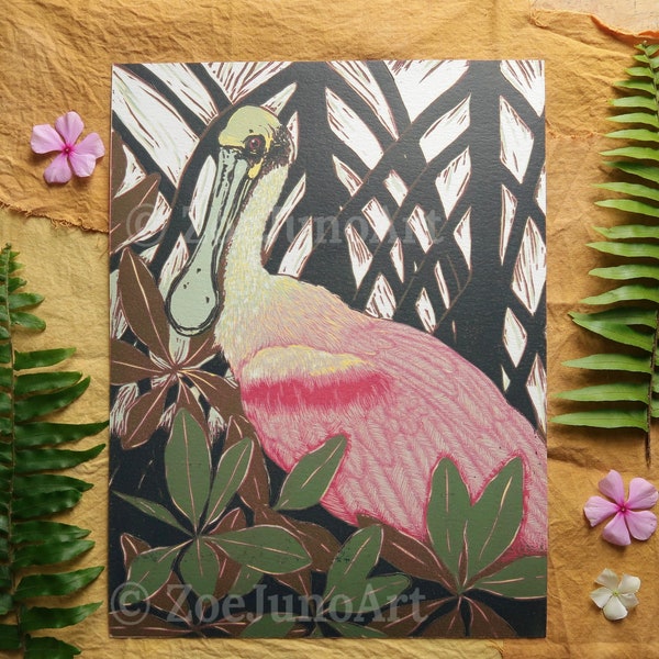 Reductive Linocut - Etsy