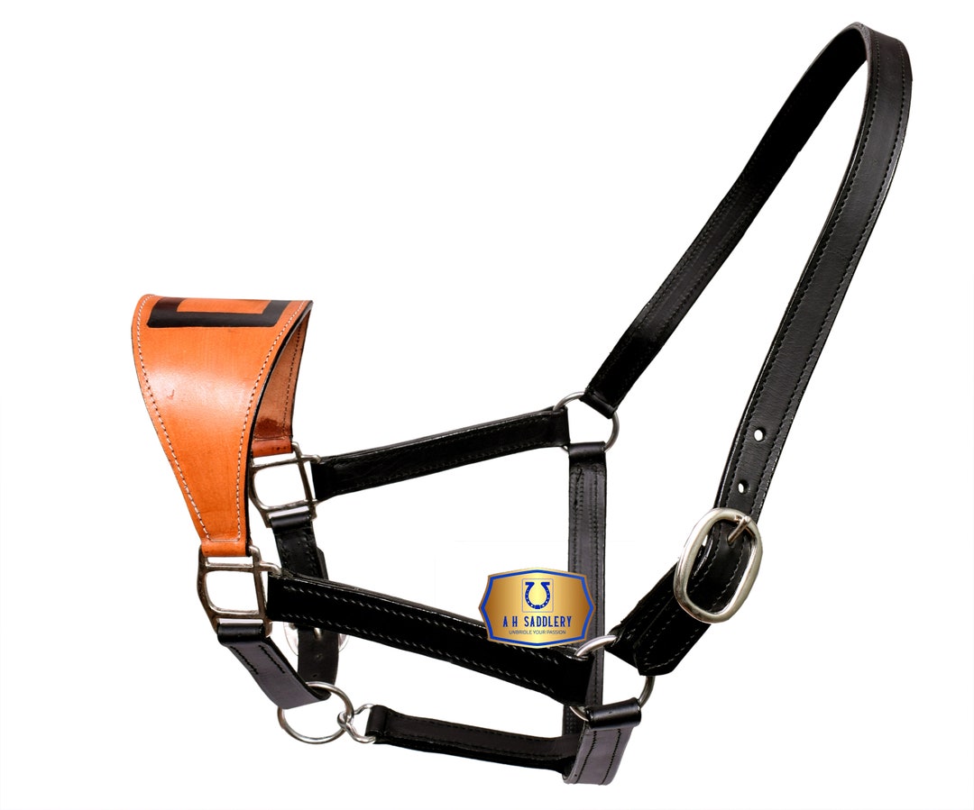 Personalized Leather Horse Halter With Initials Customized Equine Gear ...
