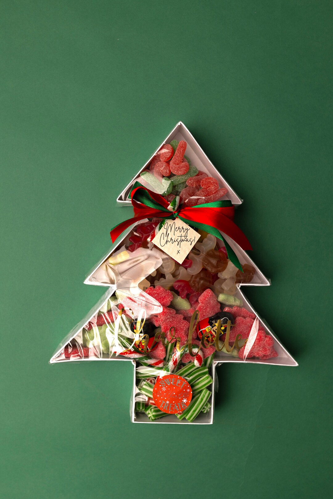 Personalised Christmas Sweetie Tree Christmas Sweets Christmas Eve Box ...
