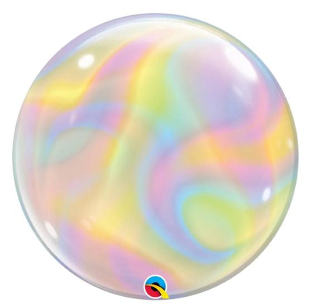 22" Iridescent Swirl Bubble Balloon - Holographic Party - Mermaid Party ...