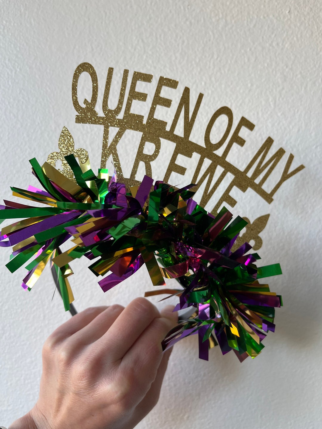 Mardi Gras Tinsel Headband - Queen of My Krewe - Mardi Gras Headpiece ...