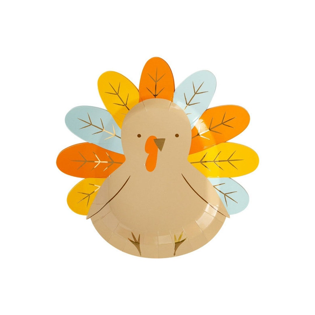 Turkey Plates - Orange Tablescape - Autumn Plates - Thanksgiving Plate ...