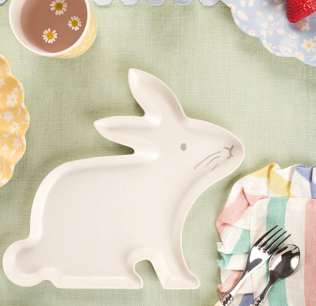 Easter Bunny Plates - Bamboo Plates - Reusable Plates - Bamboo Washable ...