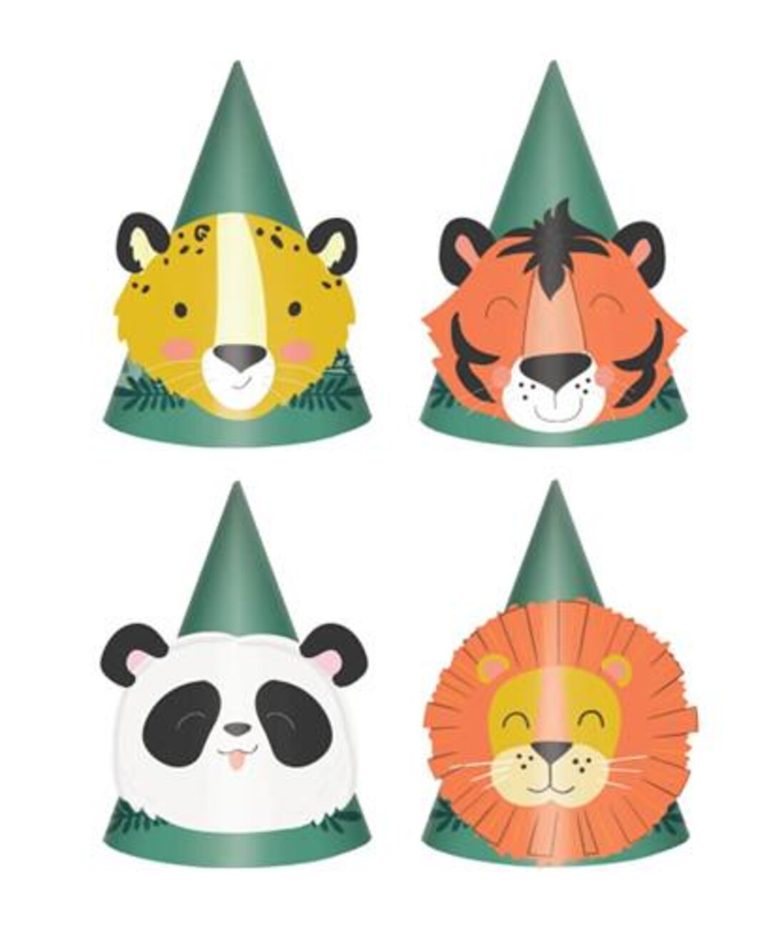 Jungle Party Hats - Cheetah Party Hats - Panda Party Hats - Lion Party ...