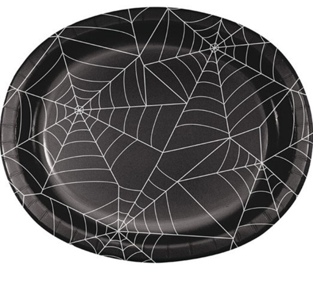 Halloween Plates Large Webbed Plates Spider Web Plate Halloween Party ...