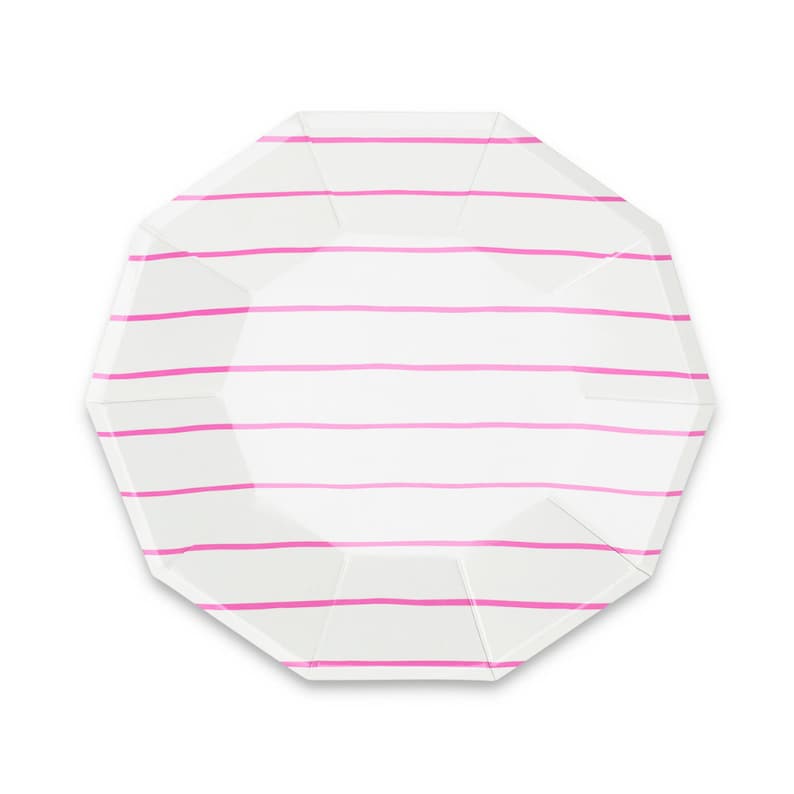 Striped Plates in Ballet Pink - Pink Plates - Striped Plates ...