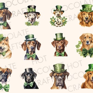 26 St Patricks Day Dogs Watercolor Clipart Sublimation Bundle PNG ...