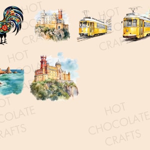 29 Portugal Travel Watercolor Clipart Sublimation Bundle PNG Commercial ...