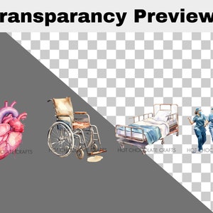 44 Medical Watercolor Clipart PNG Sublimation Bundle Commercial Use ...
