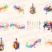 29 Music Notes Watercolor Clipart Sublimation Bundle PNG Commercial Use ...