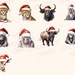 45 Christmas Safari Watercolor Clipart PNG Sublimation Bundle ...