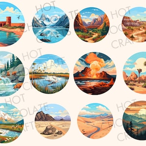 44 US National Parks Clipart Sublimation Bundle PNG Commercial Use ...