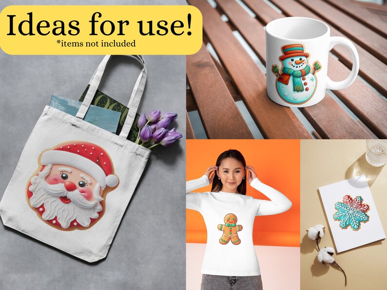 22 Christmas Sugar Cookies Clipart Sublimation Bundle PNG Commercial ...