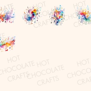 29 Music Notes Watercolor Clipart Sublimation Bundle PNG Commercial Use ...