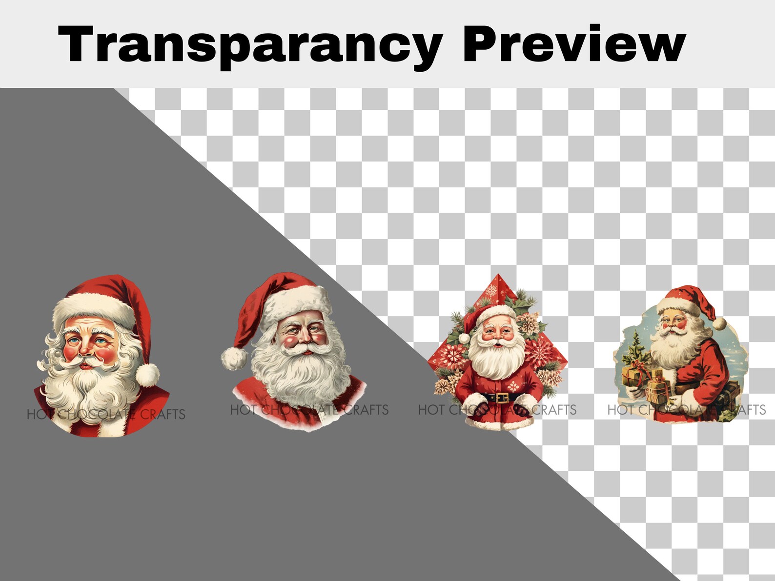 25 Vintage Nostalgic Santa Claus Holiday Clipart Sublimation Bundle PNG ...