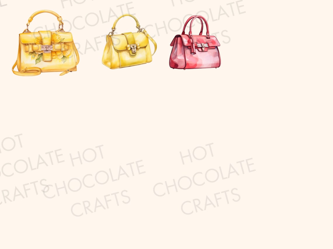 27 Purses Handbags Watercolor Clipart Sublimation Bundle PNG Commercial ...