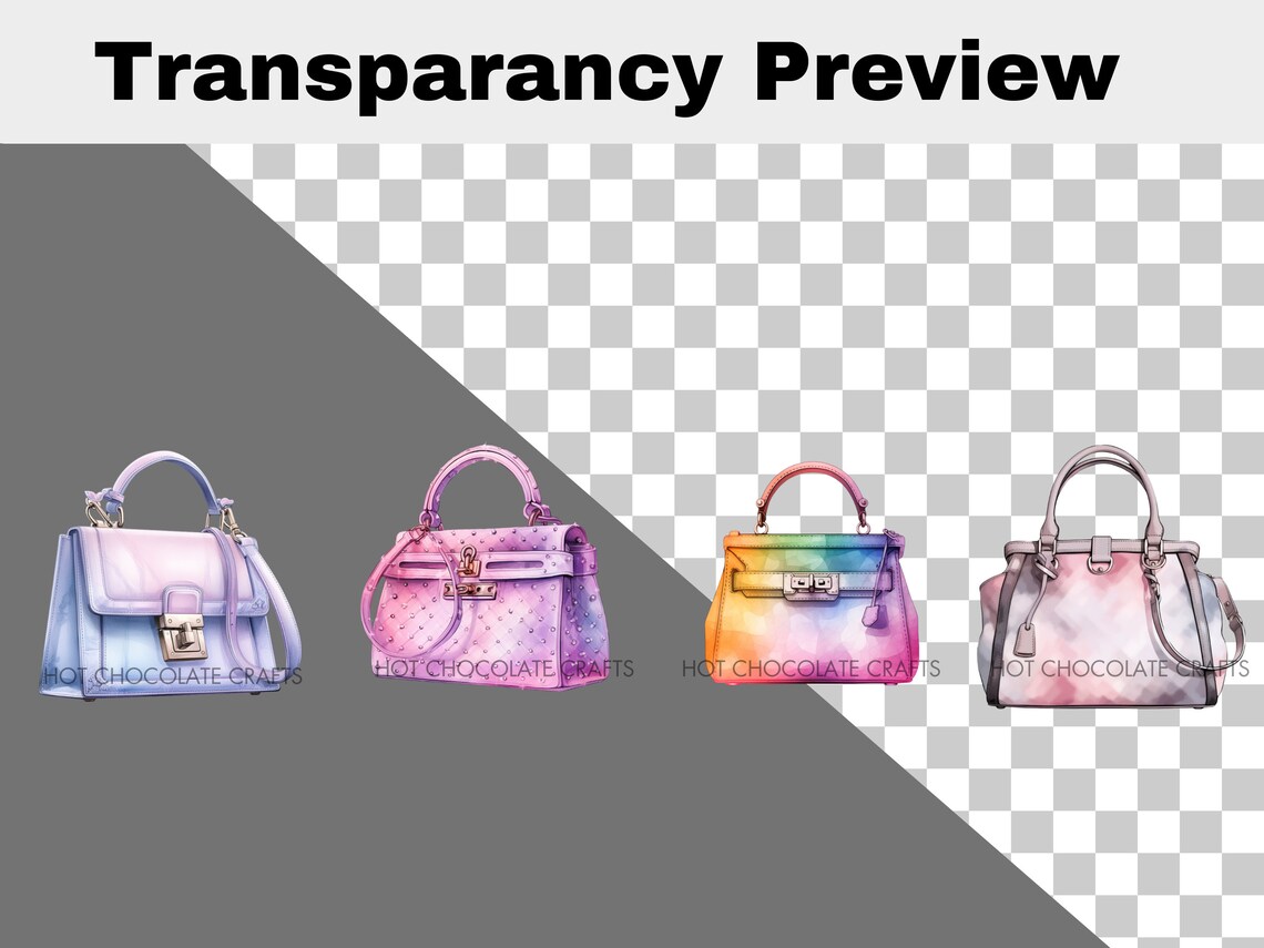 27 Purses Handbags Watercolor Clipart Sublimation Bundle PNG Commercial ...