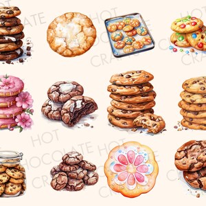 15 Cookies Watercolor Clipart Bundle, People Laptop PNG Sublimation ...