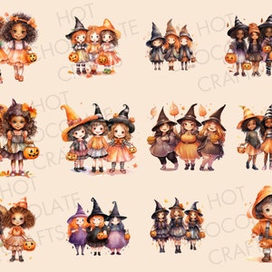 25 Trick or Treat Kids Children People Halloween Watercolor Clipart ...