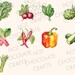 33 Organic Vegetables Watercolor Clipart PNG Sublimation Bundle ...