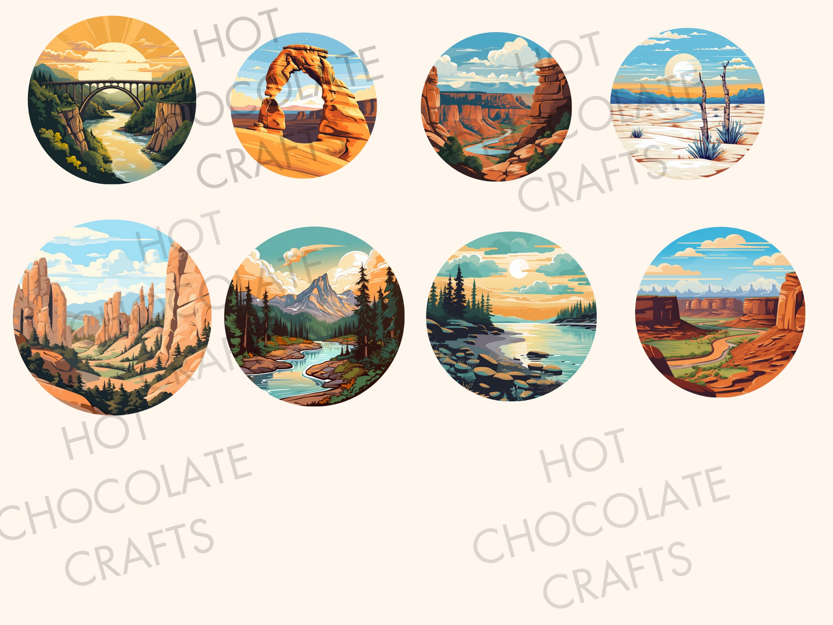 44 US National Parks Clipart Sublimation Bundle PNG Commercial Use ...
