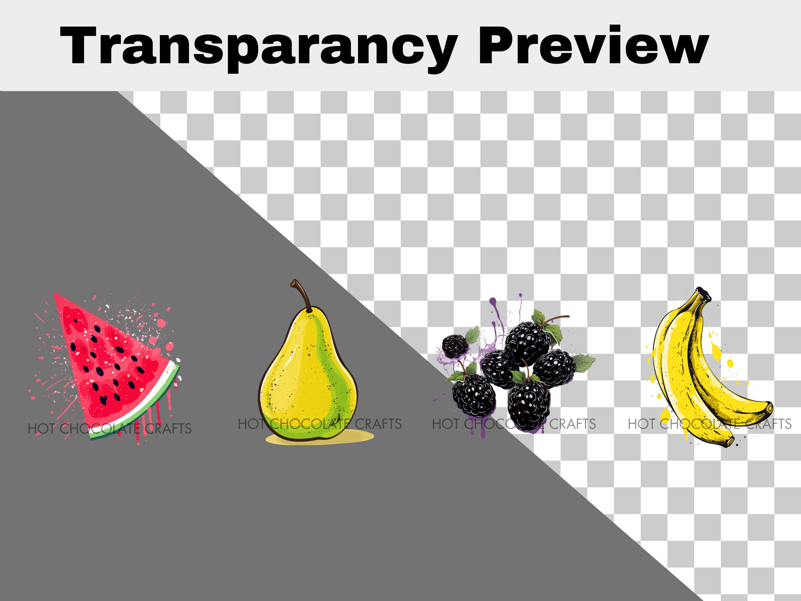 21 Pop Art Fruit Clipart Bundle, PNG Sublimation Bundle Commercial Use ...