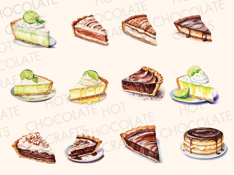 31 Pies Watercolor Clipart Sublimation Bundle PNG Commercial Use ...