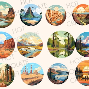 44 US National Parks Clipart Sublimation Bundle PNG Commercial Use ...