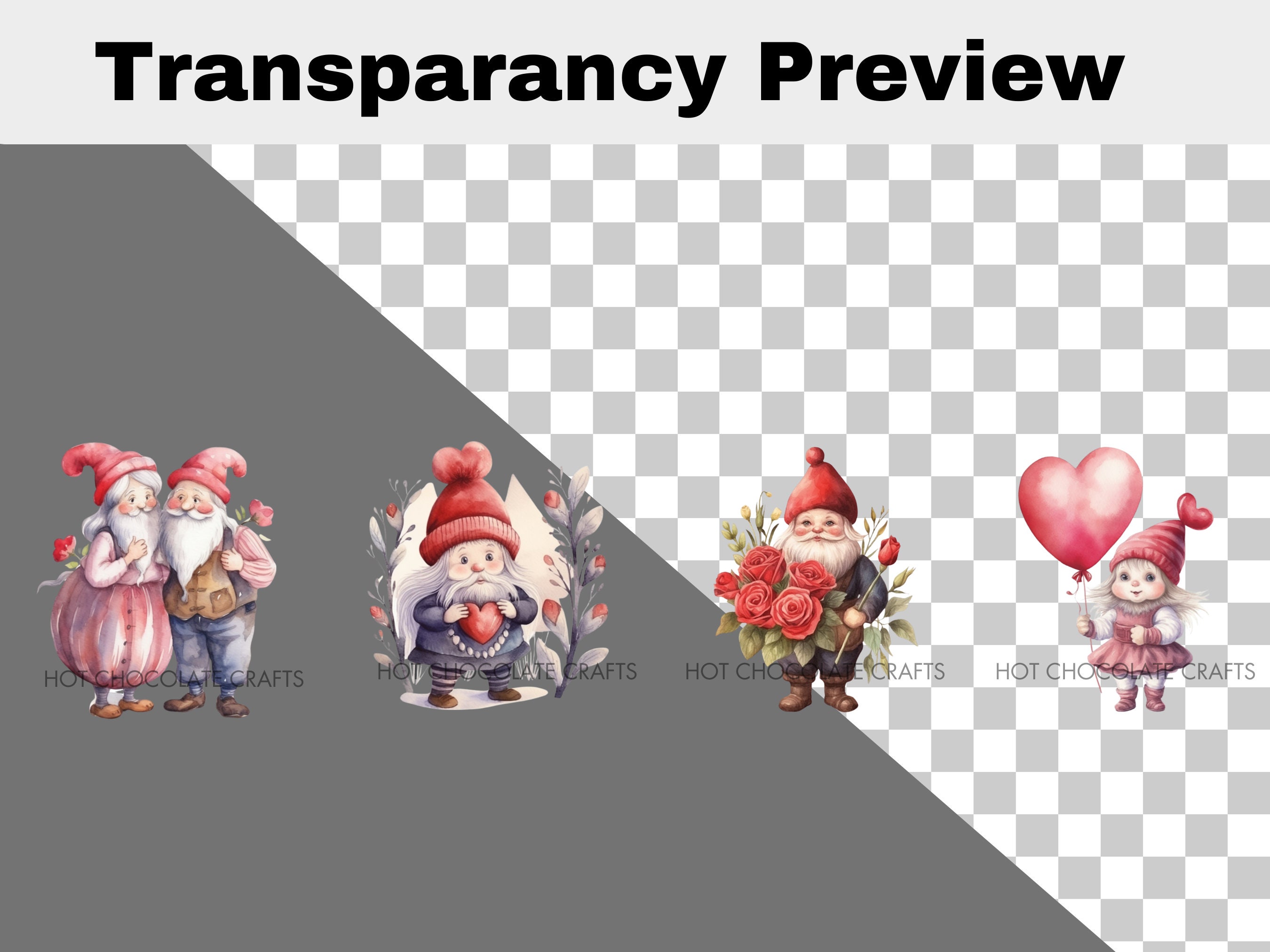 26 Gnomes Valentine's Day Clipart PNG Sublimation Bundle Commercial Use ...